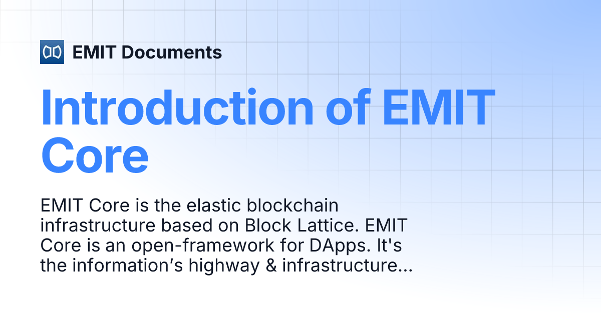 Introduction of EMIT Core | EMIT Documents